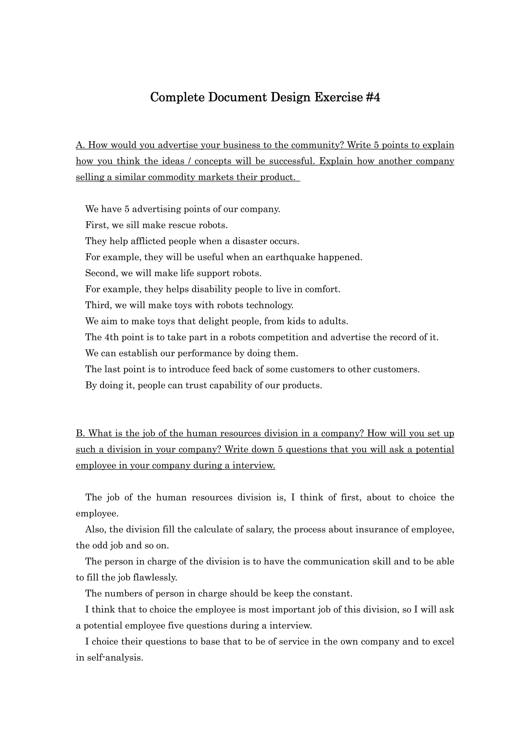 Complete document design exercise #4 | PDF