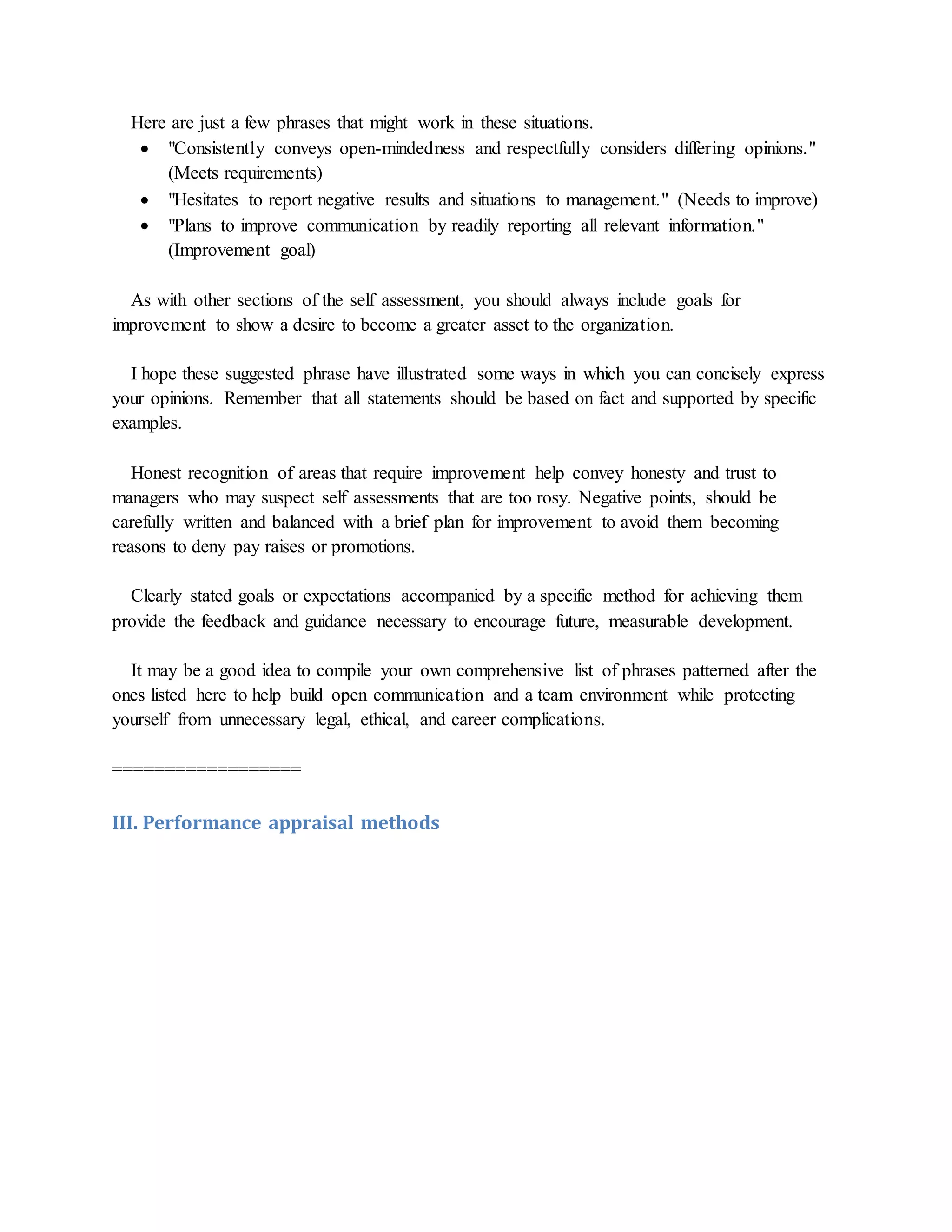 Completed performance appraisal examples | PDF