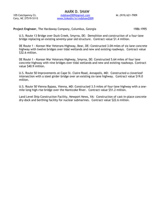 Completed project list for mark shaw 160614 | PDF