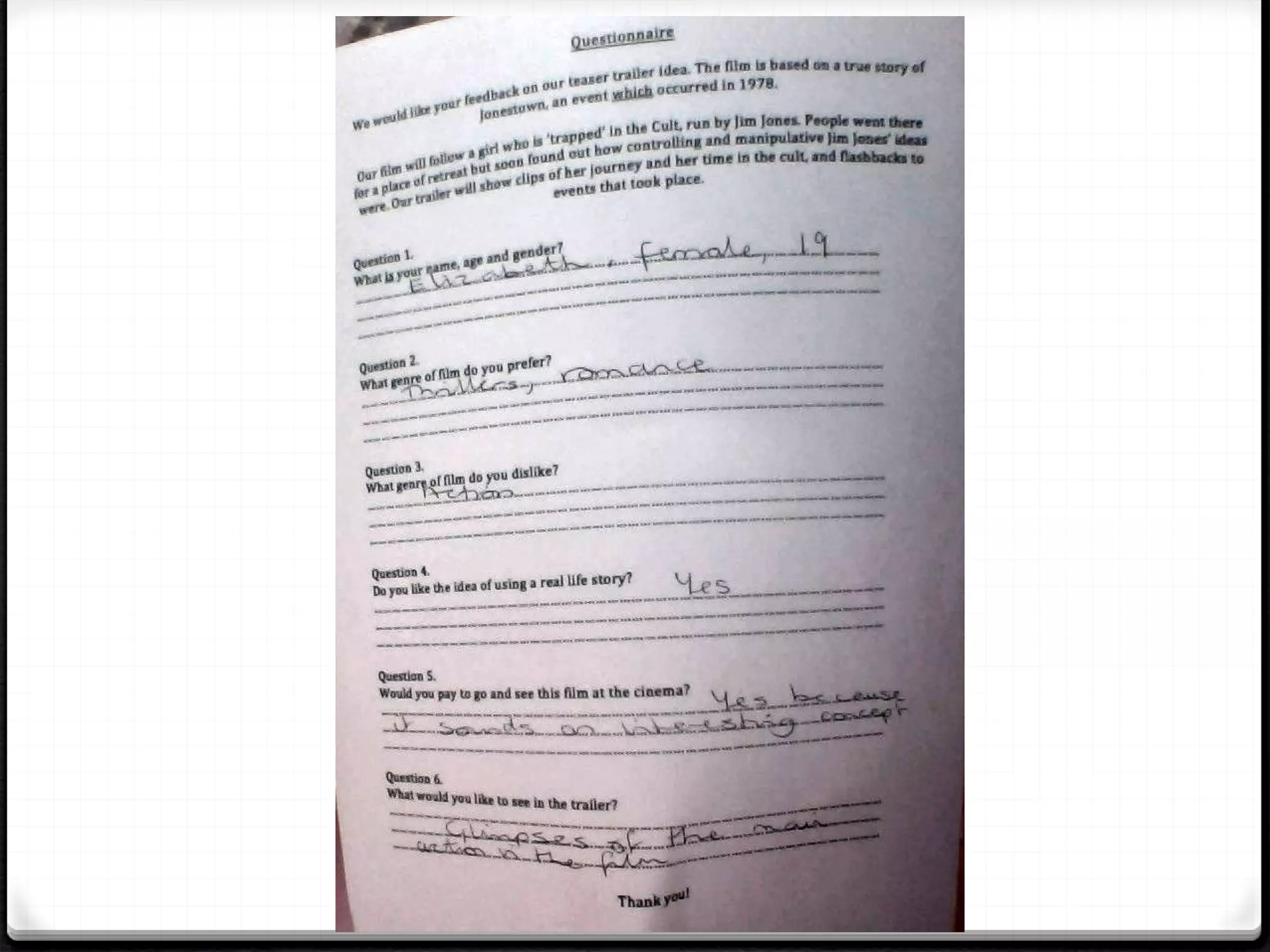 Completed Questionnaires | PPTX