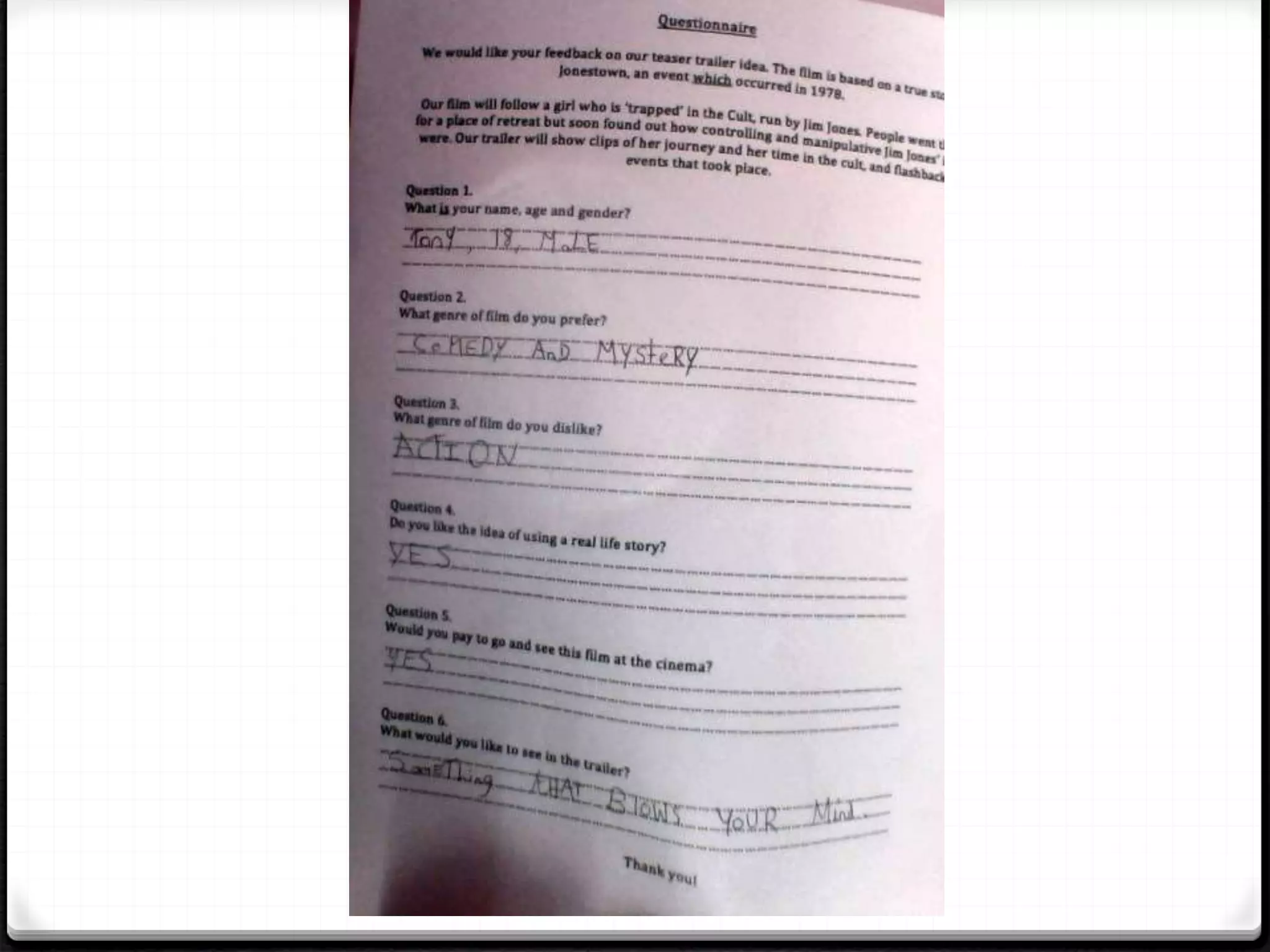 Completed Questionnaires | PPTX