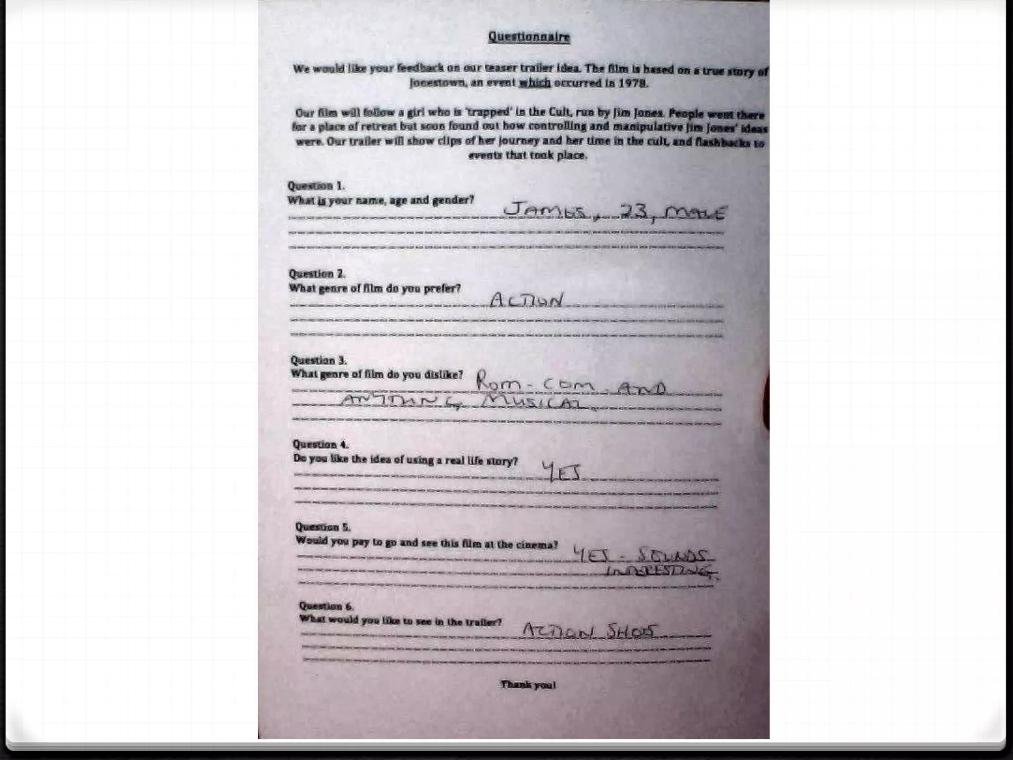 Completed Questionnaires | PPTX