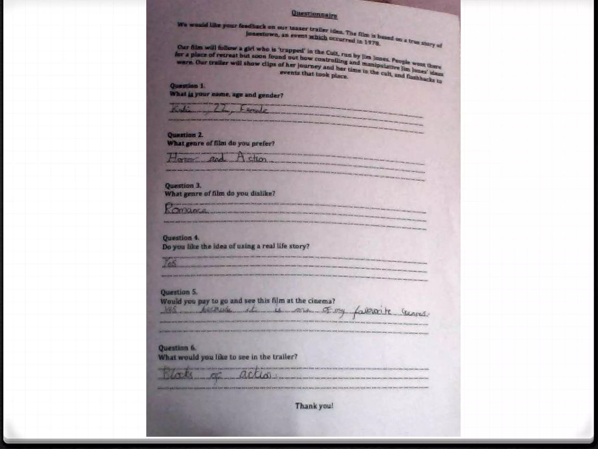 Completed Questionnaires | PPTX