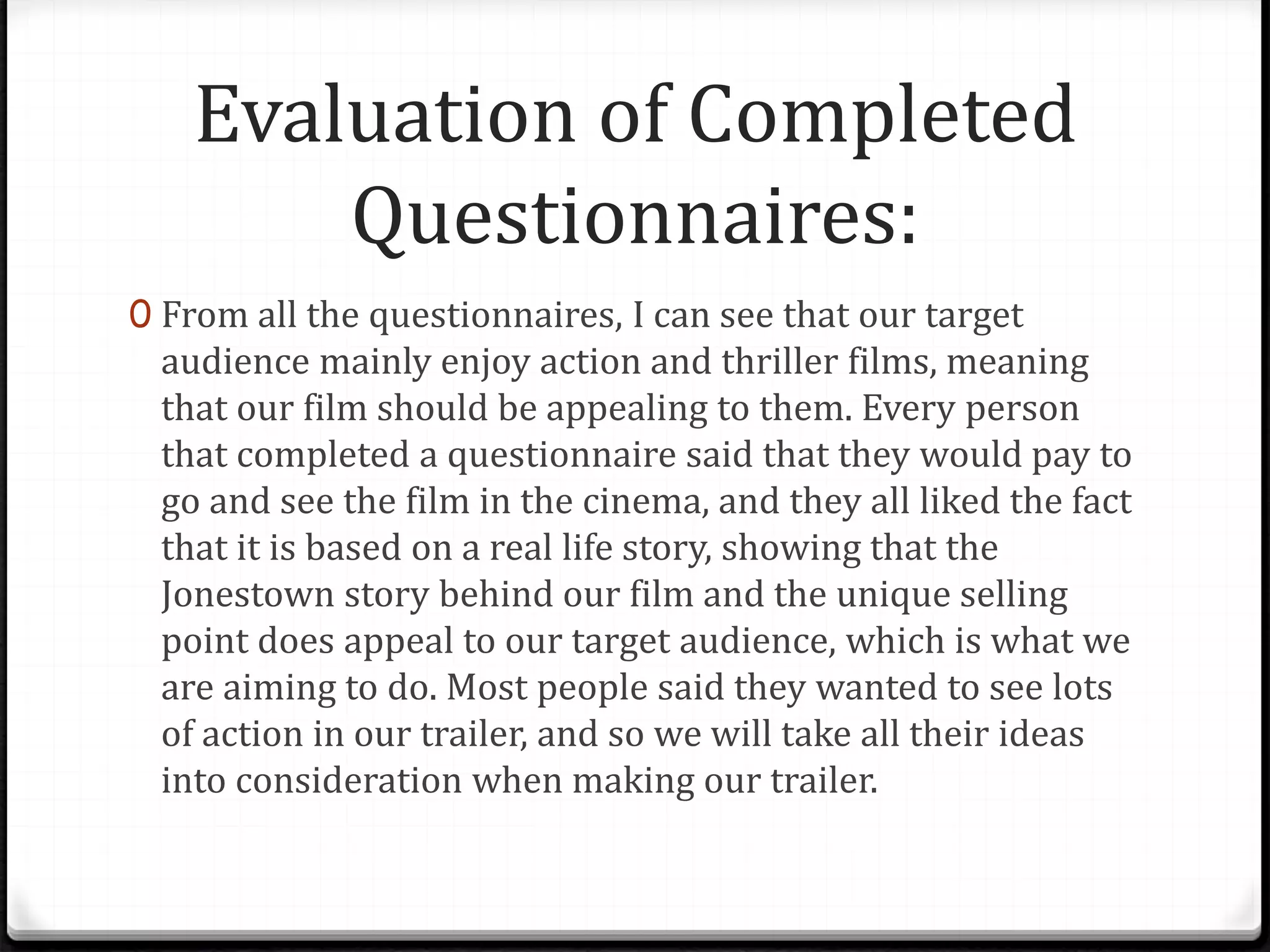 Completed Questionnaires | PPTX