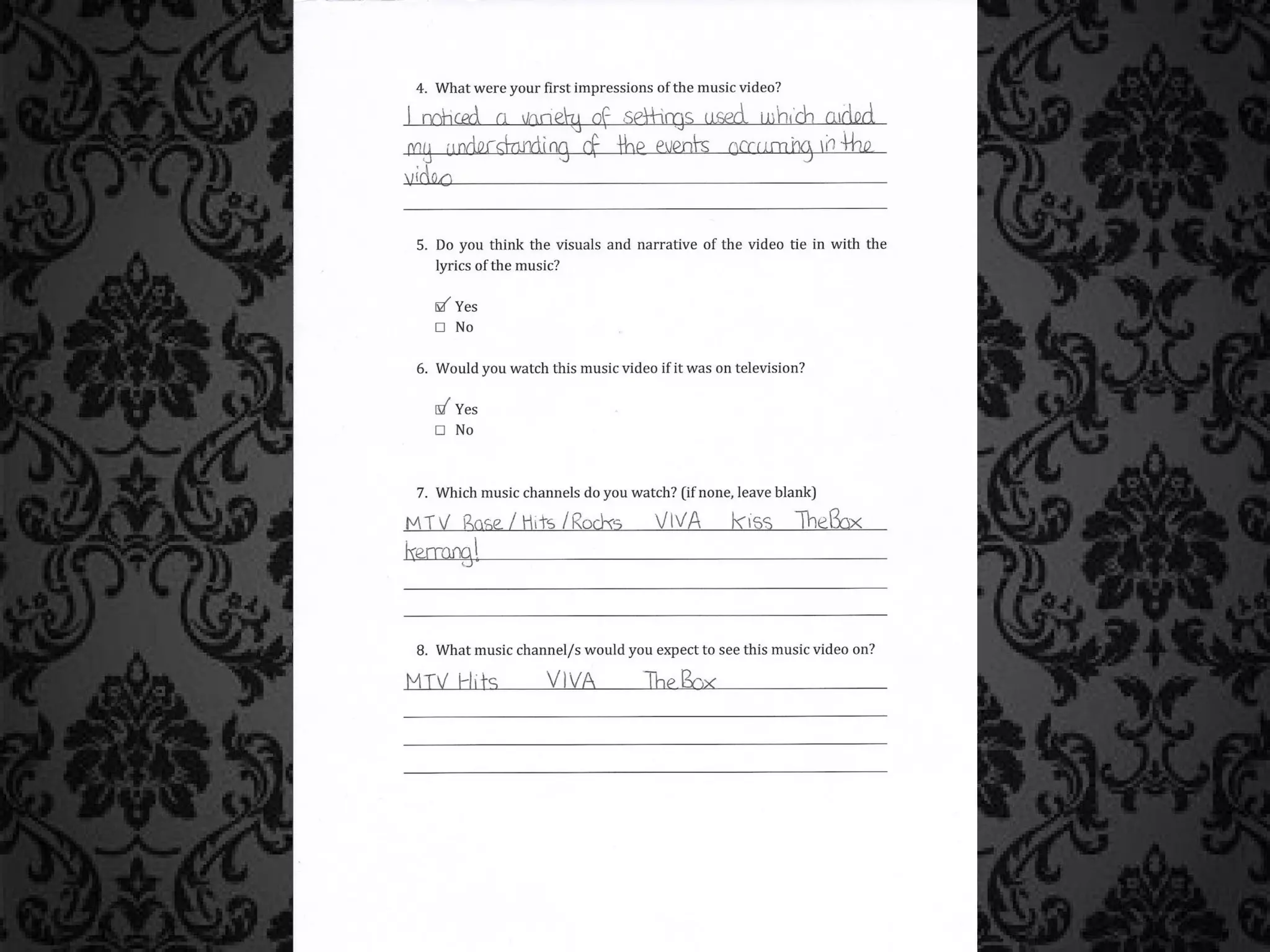 Completed questionnaires slideshow | PPT