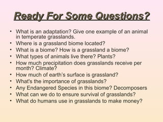 Temperate Grasslands Animals Adaptations