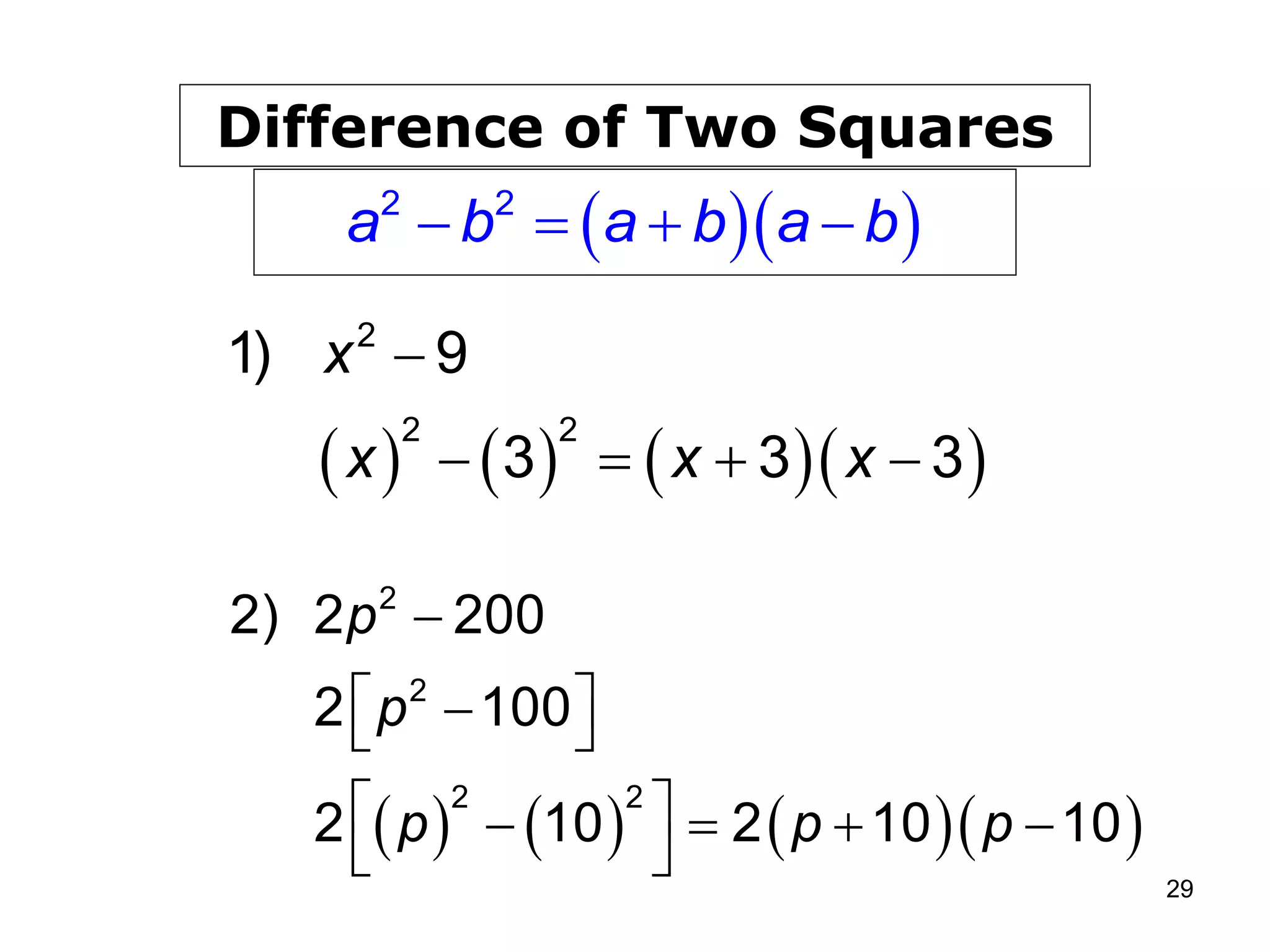 Complete Factoring Rules.ppt