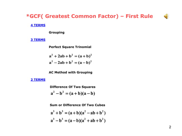 Complete Factoring Rules.ppt