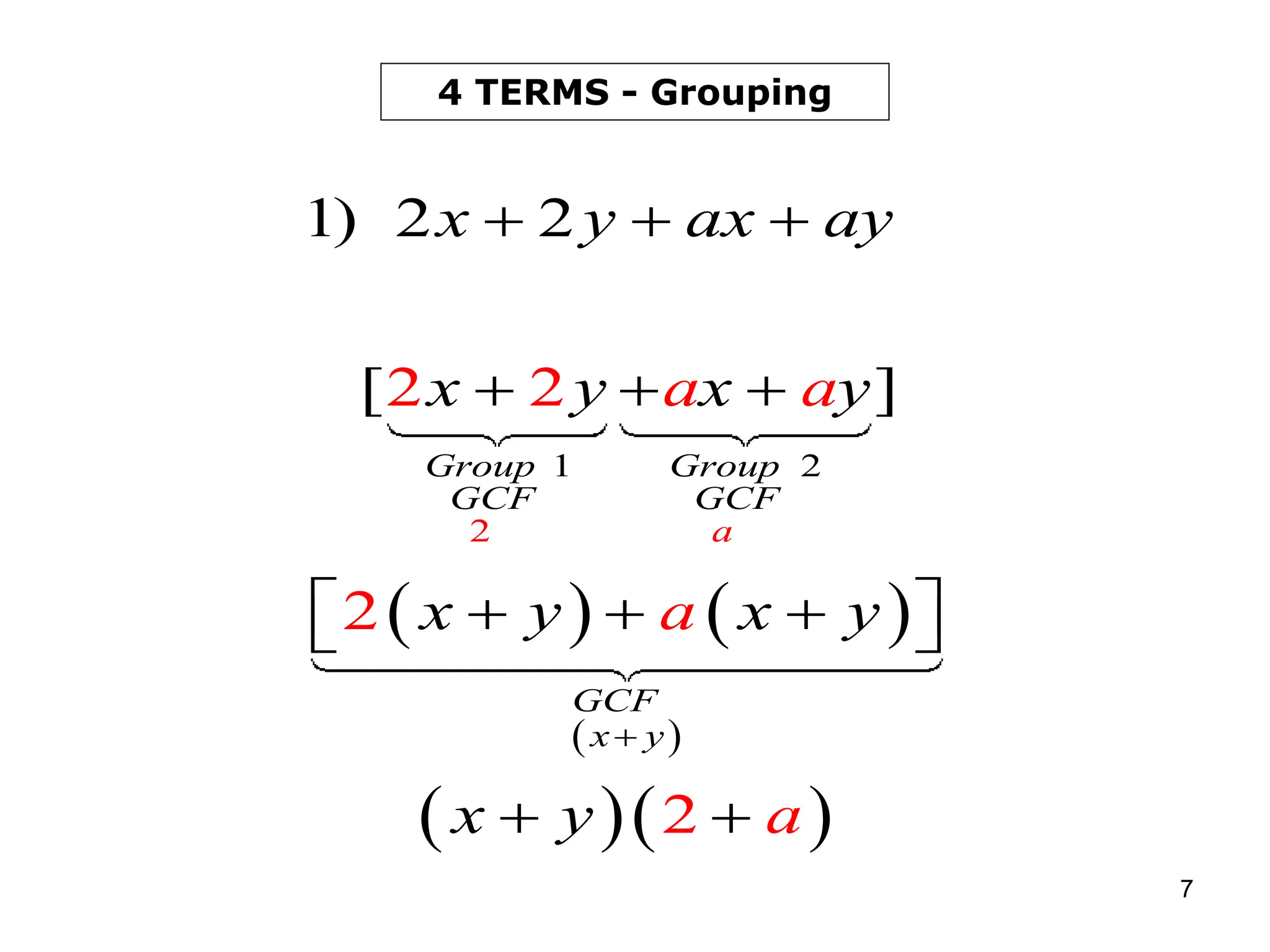 Complete Factoring Rules in Grade 8 Math.ppt