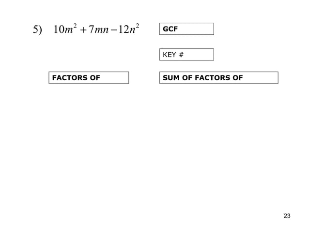 Complete Factoring Rules in Grade 8 Math.ppt