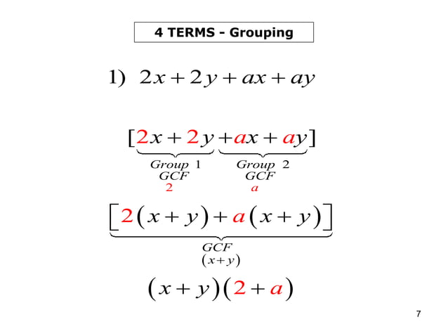 Complete Factoring Rules in Grade 8 Math.ppt