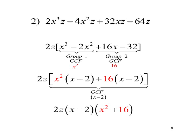Complete Factoring Rules in Grade 8 Math.ppt