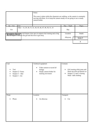 Complete filming planning sheet | PDF