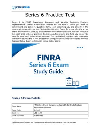 Comprehensive FINRA Series 6 Exam Study Guide and Practice Test | PDF