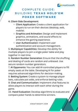 Complete Guide building Texas Hold'em Poker Software - Creatiosoft | PDF