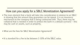 Complete guide for sblc monetization agreement | PPTX | Business ...