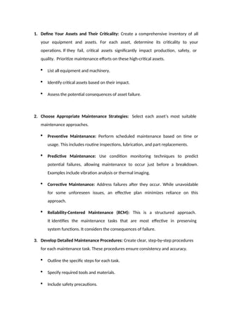 Complete Guideliness to Build an Effective Maintenance Plan.ppt