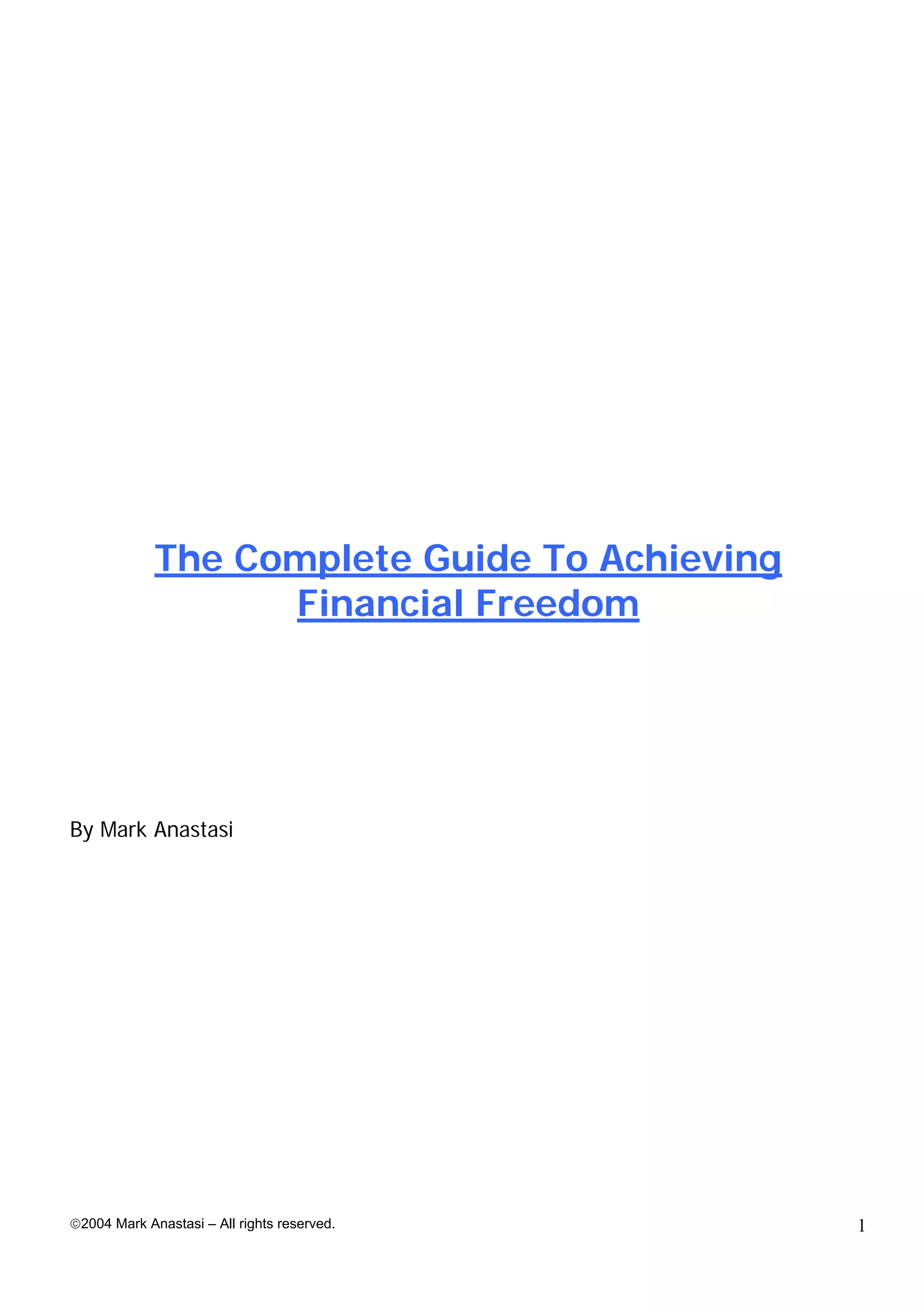 Complete guide to achieving financial freedom | PDF