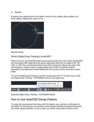Complete Guide to AutoCAD Object Snap Feature.docx | Operating Systems ...