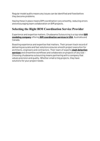 Complete Guide to BIM Coordination Services for Architects | PDF