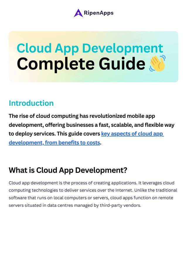 Complete Guide To Cloud App Development Key Steps, Benefits, Cost.pdf