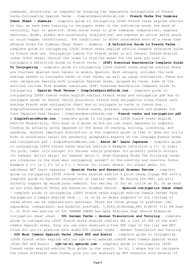 complete guide to conjugating 12000 french verbs (english edition) pdf