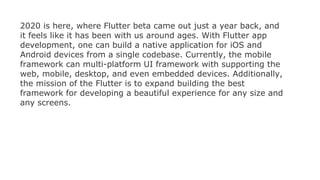 Complete guide to flutter app development | PPTX