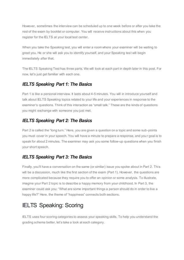 Complete guide to ielts speaking | PDF