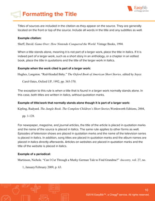 Complete Guide to MLA 8 by easyBib | PDF