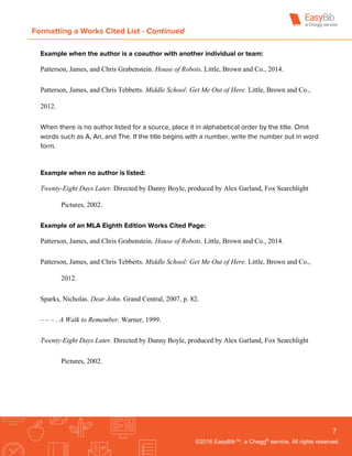 Complete Guide to MLA 8 by easyBib | PDF