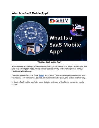 Build a SaaS Mobile App: Steps & Features | PDF