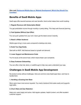Build a SaaS Mobile App: Steps & Features | PDF
