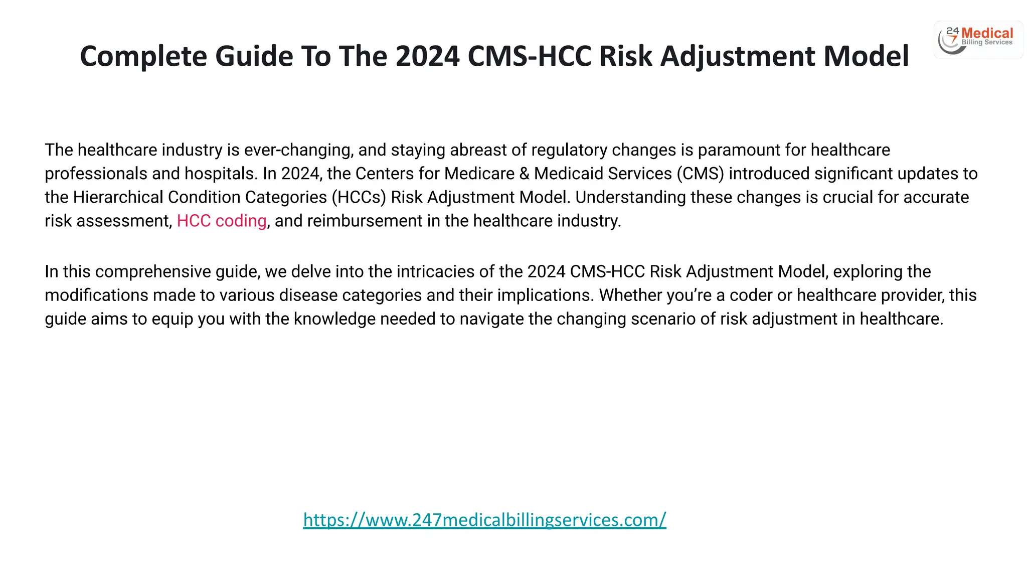 Complete Guide To The 2024 Cms Hcc Risk Adjustment Modelpdf 