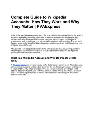 Complete Guide to Wikipedia Accounts_ How They Work and Why They Matter ...