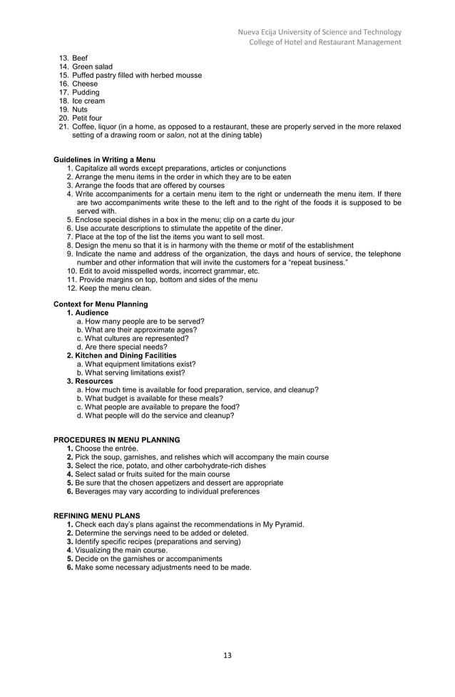 MEAL MANAGEMENT | DOCX