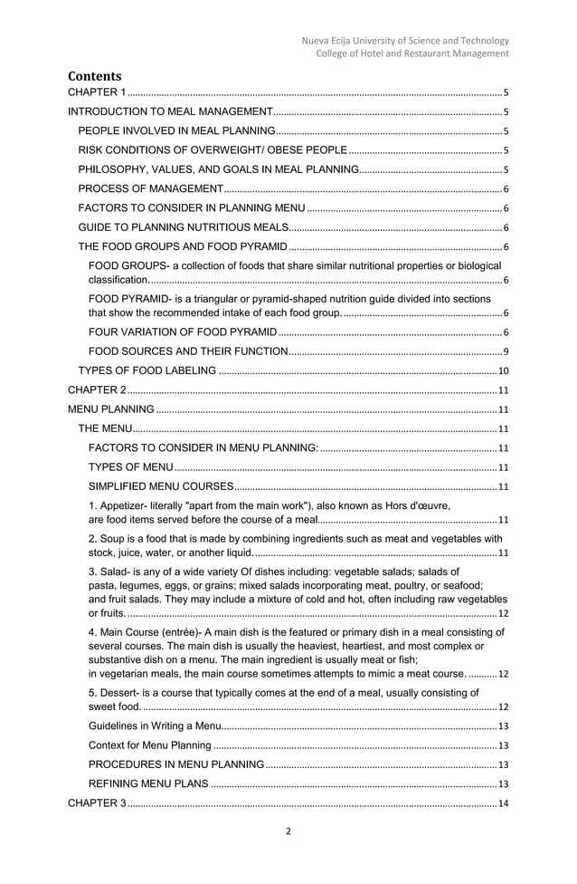 MEAL MANAGEMENT | DOCX