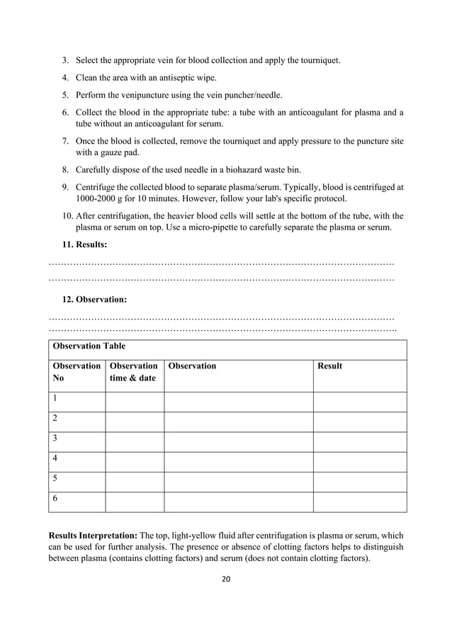 Complete Hematology Lab Manual_22MLH-201.pdf | First Aid | Injuries