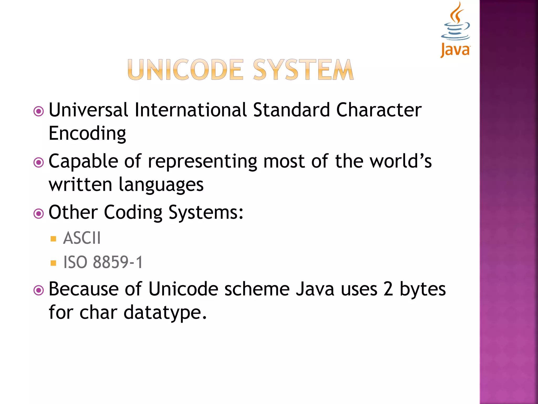 Lets Start With Java Basic Concepts Pptx Programming Languages Computing