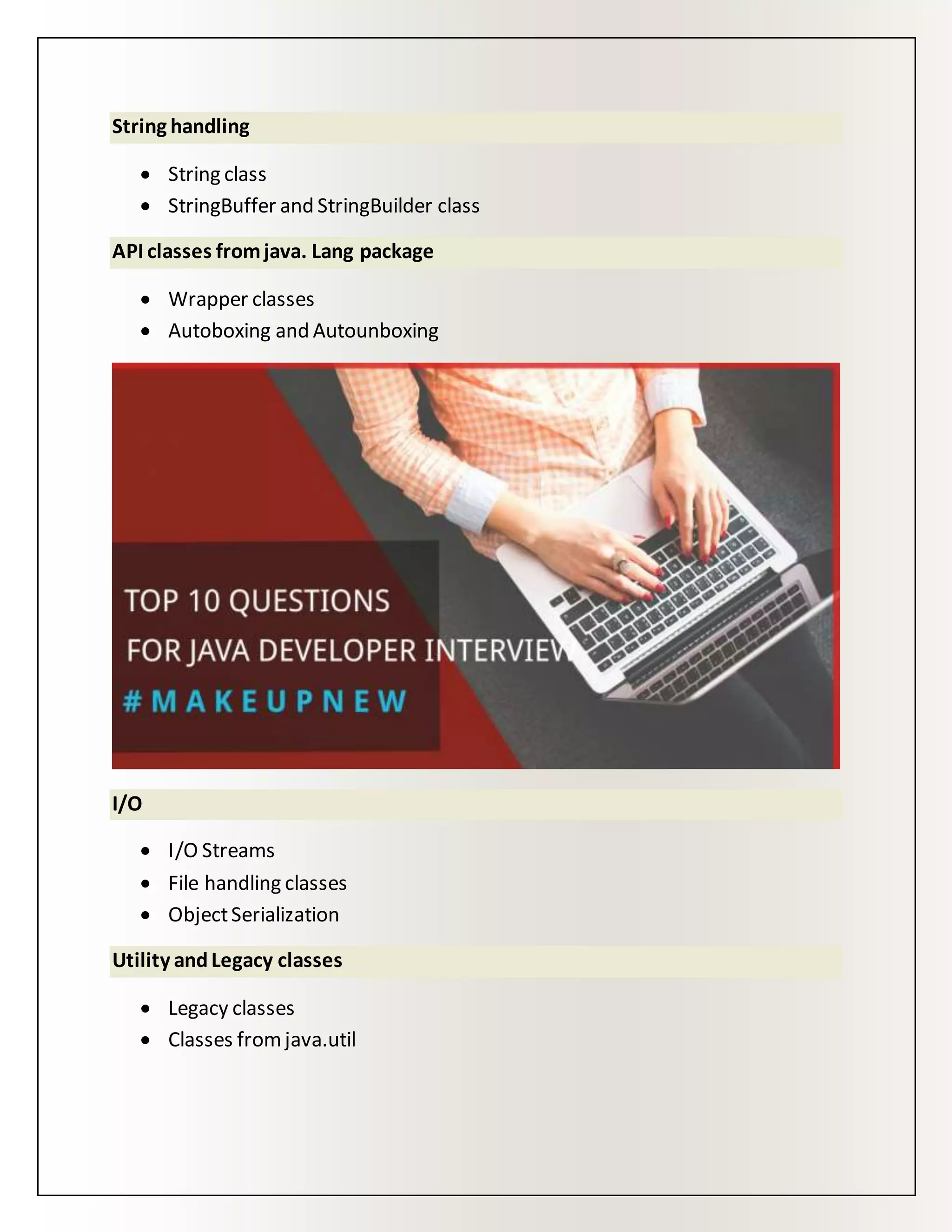 Complete java syllabus 7448062045 Yesdo Sddd | PDF