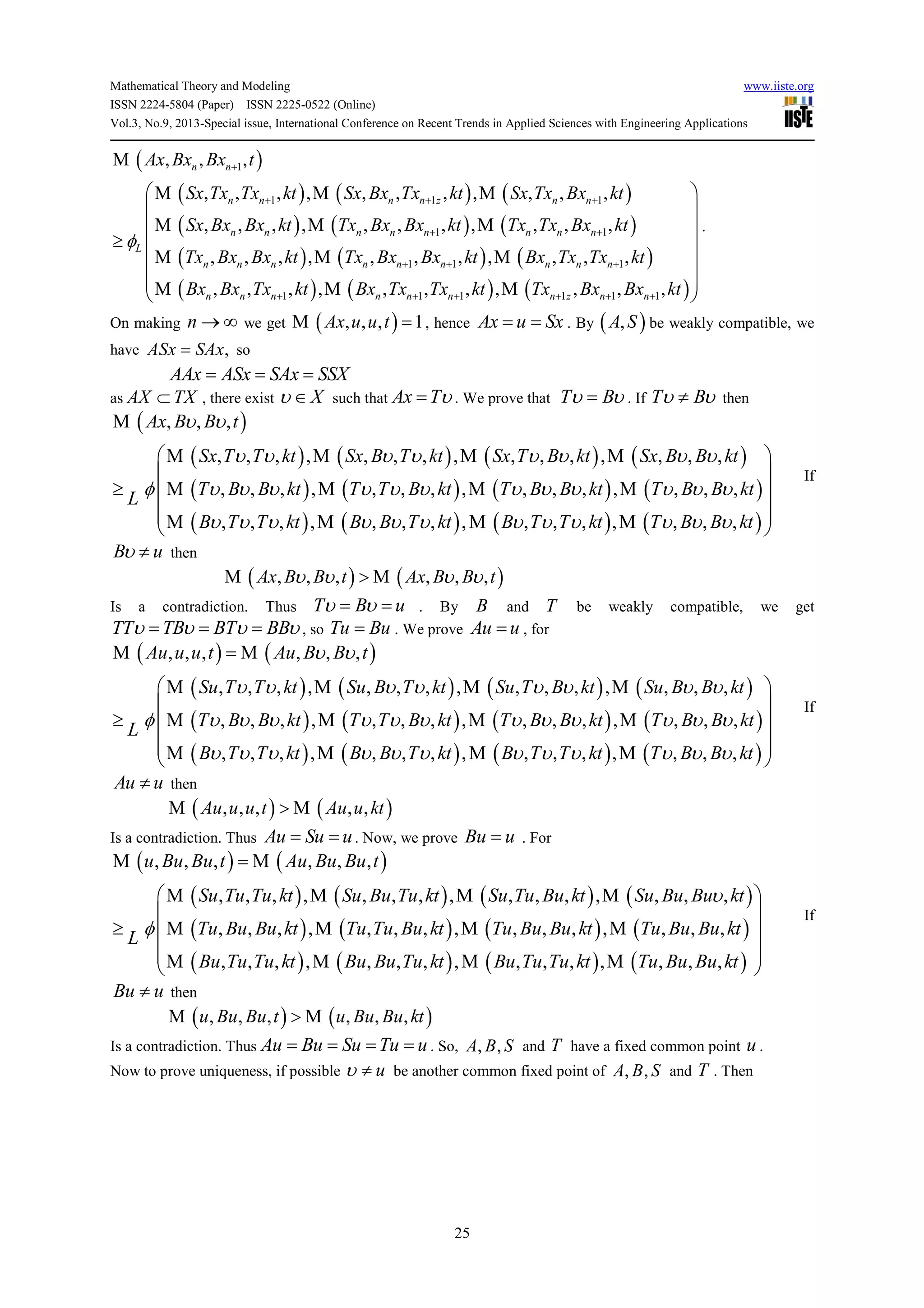 Complete L Fuzzy Metric Spaces And Common Fixed Point Theorems Pdf
