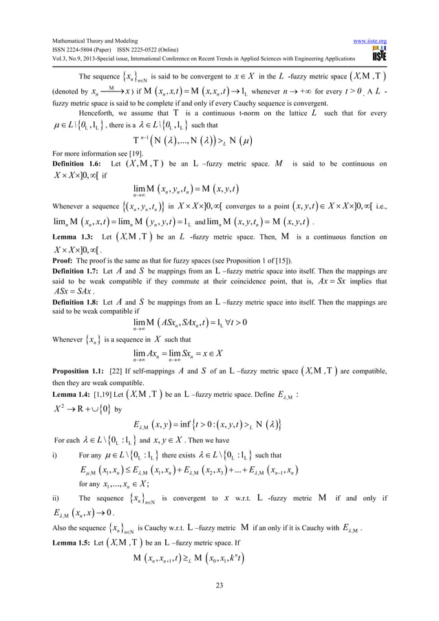Complete l fuzzy metric spaces and common fixed point theorems | PDF