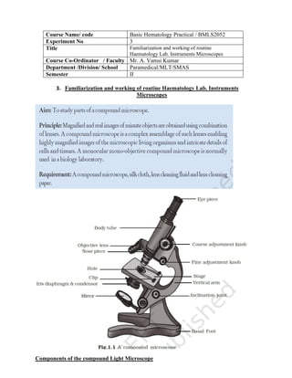 Basic Haematology practical Lab manual | PDF