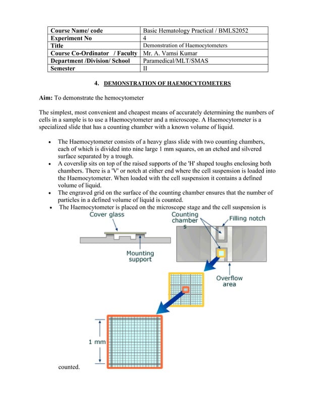 Basic Haematology practical Lab manual | PDF