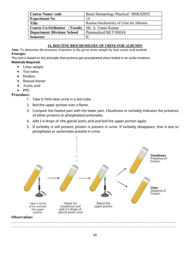 Basic Haematology practical Lab manual | PDF