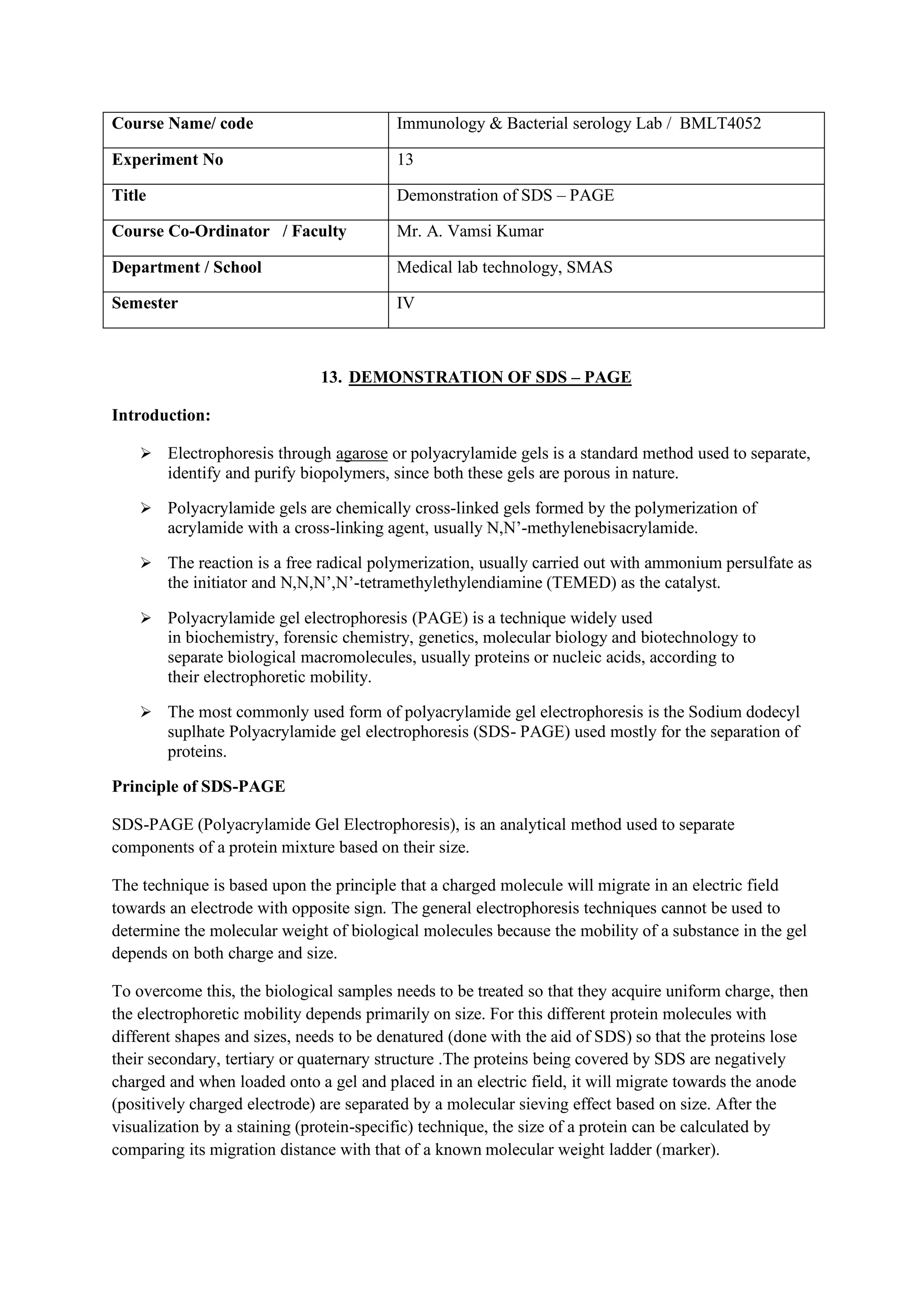 Immunology & Bacterial serology Lab manual | PDF