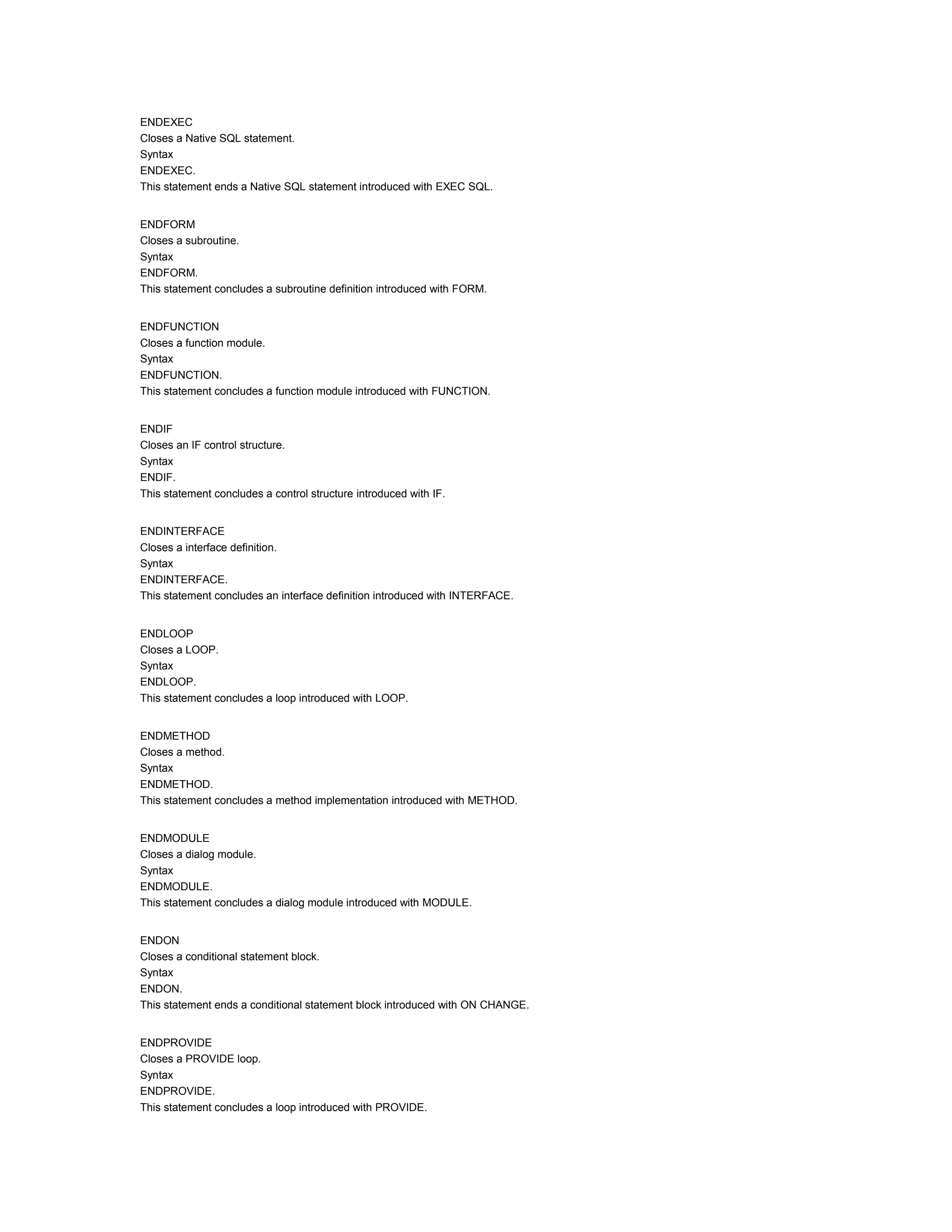 Complete List Of All Sap Abap Keywords Pdf