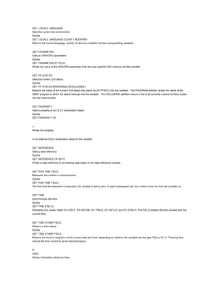 Complete list of all sap abap keywords | DOC