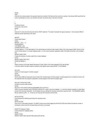 Complete list of all sap abap keywords | DOC