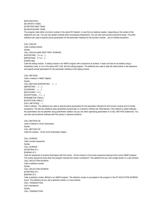 Complete list of all sap abap keywords | DOC