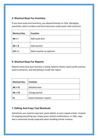 Complete List of Tally Shortcut Keys and Their Functions - Gseven.pdf